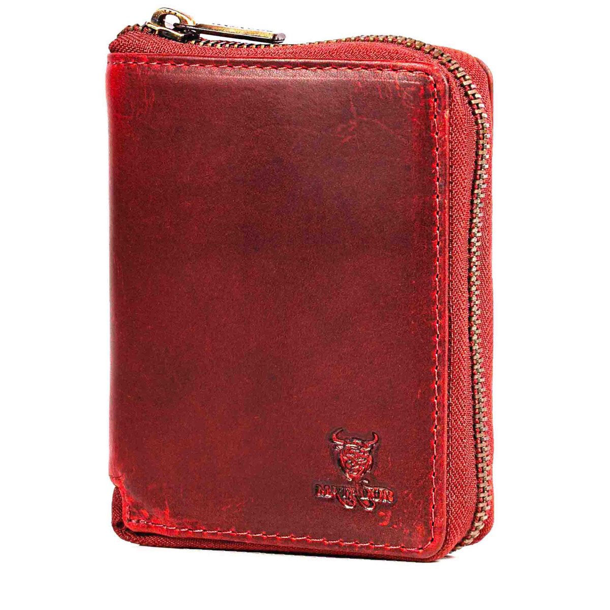 MATADOR Leder Damen Herren Geldbörse Geldbeutel TüV RFID Rot