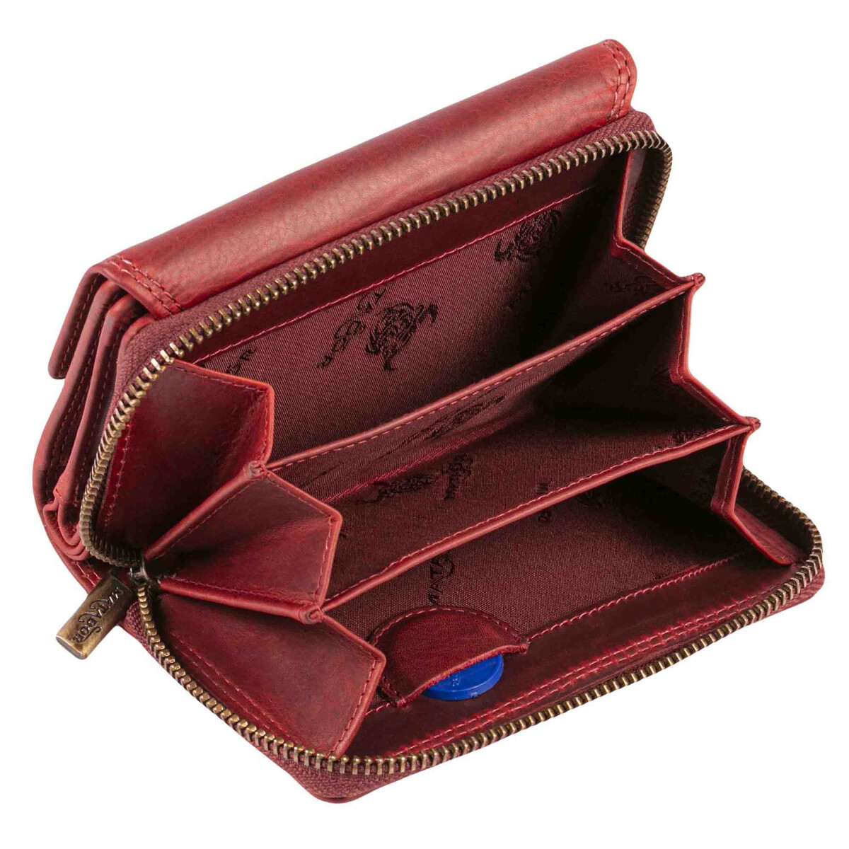 MATADOR Damen Leder Geldbörse Geldtasche RFID TüV Rot